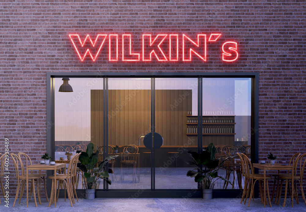 Neon Bar Logo Mockup Stock Template | Adobe Stock