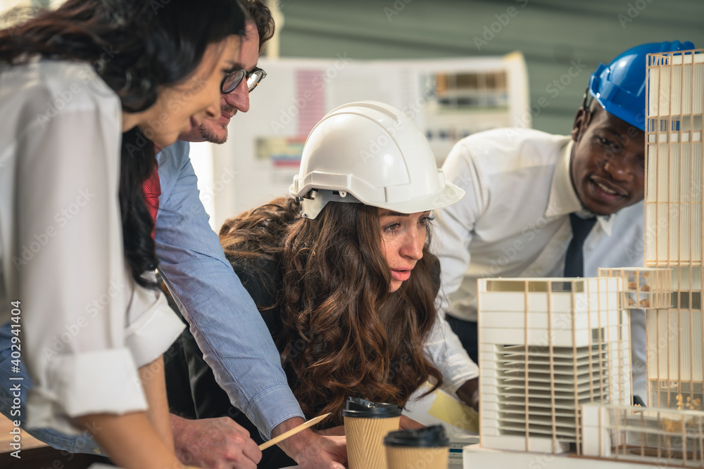 architect team brainstorming for commercial building tower project ...