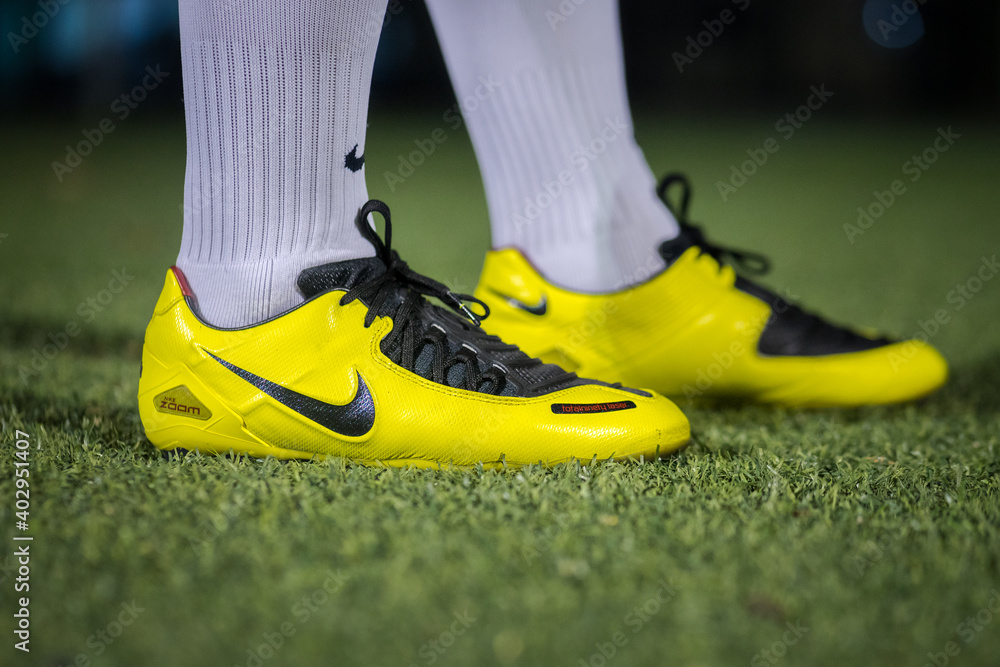Bangkok / Thailand - March 2019 : Football player wear Nike T90 Laser ...