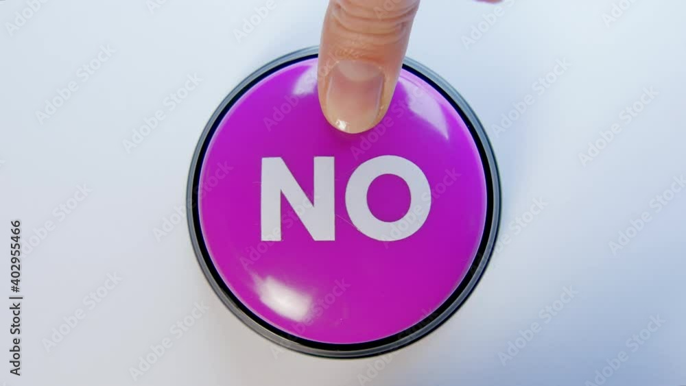 Vidéo Stock Woman pushing real No button. Concept of disagreement ...