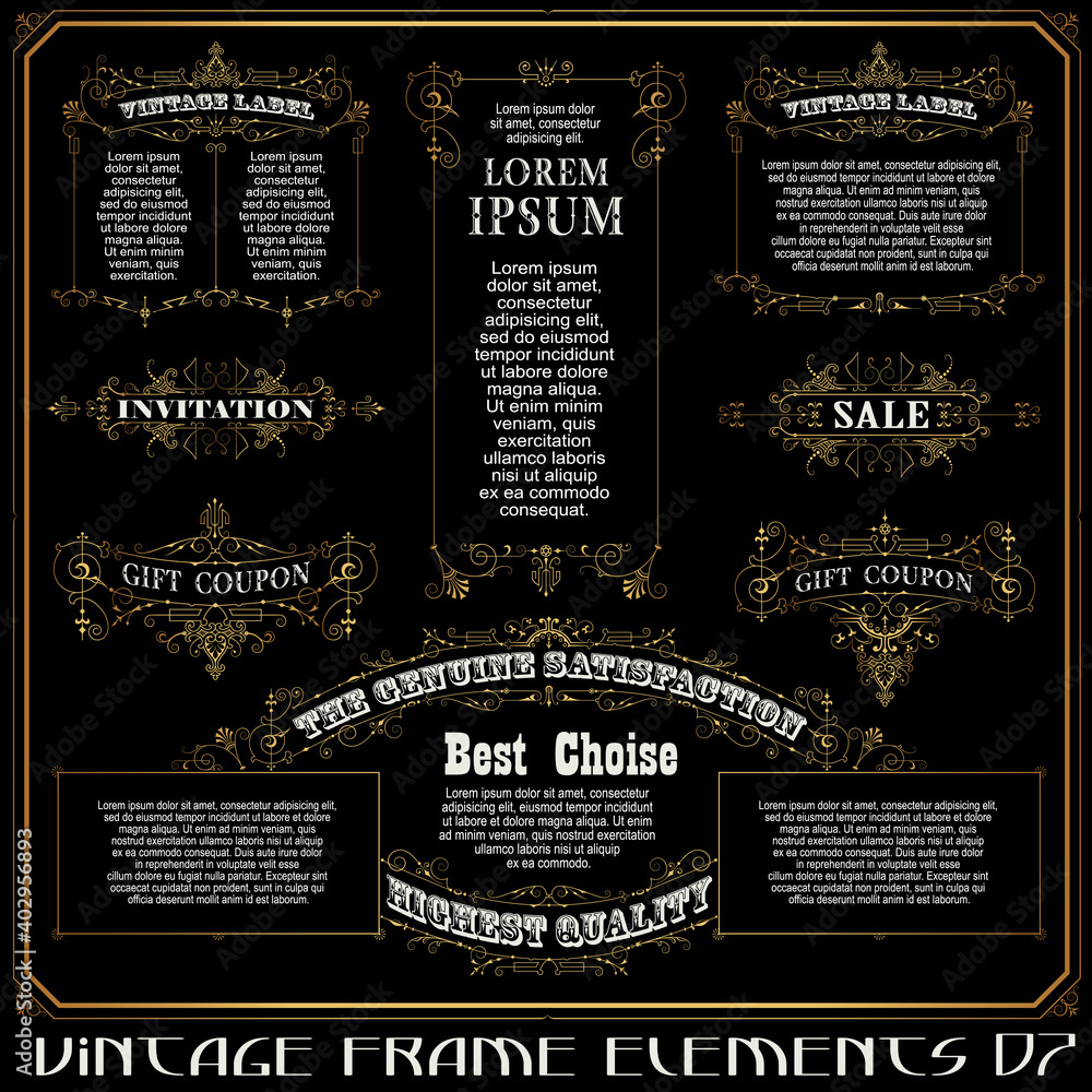 Vector set frame and border design elements Stock Vector | Adobe Stock