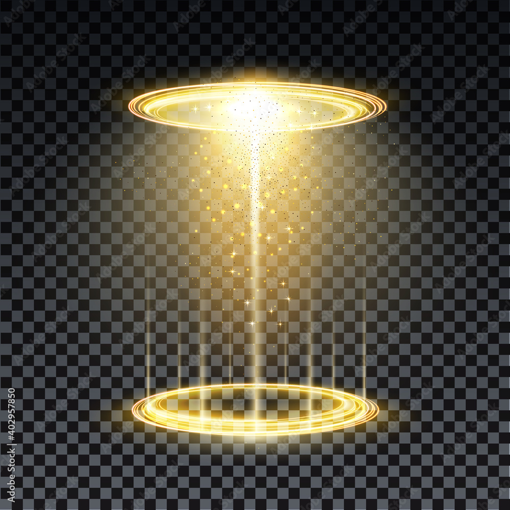 Gold hologram portal. Magic fantasy portal. Magic circle teleport ...