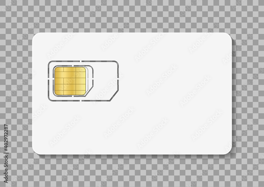 Sim card. Icon of simcard for mobile phone. Nano, micro sim with chip ...