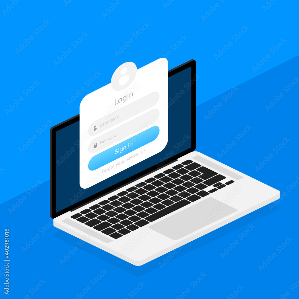 Poster Login form icon. Login form page. Vector illustration. – Wall ...
