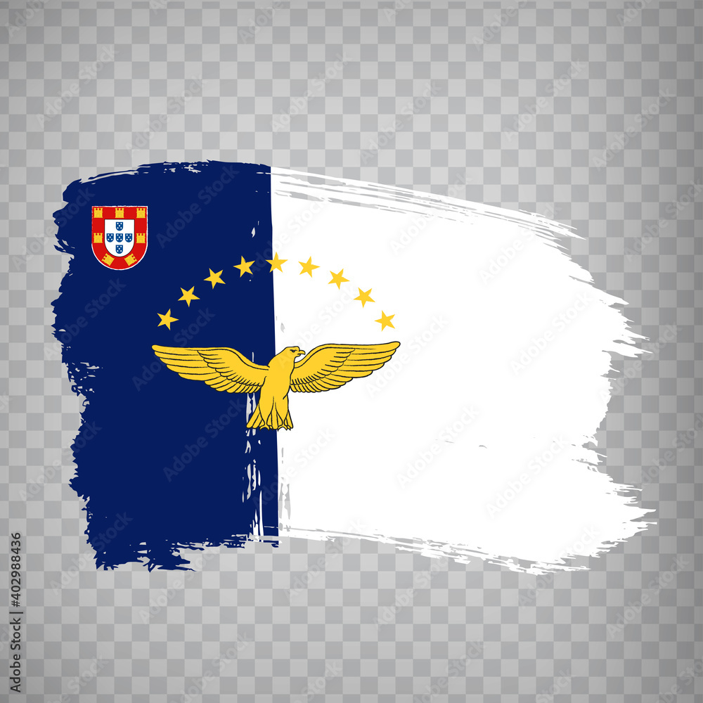 Flag of Azores brush strokes. Flag Autonomous Region of the Azores on ...