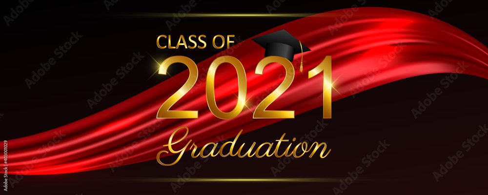 Class of 2021 graduation text design for cards, invitations or banner ...