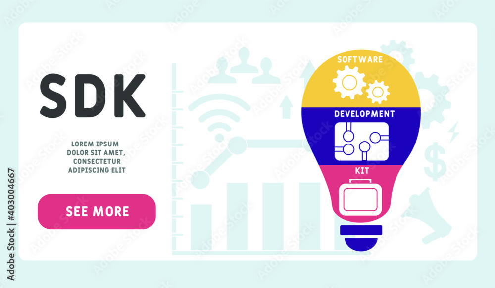 Vector website design template . SDK - Software Development Kit acronym ...