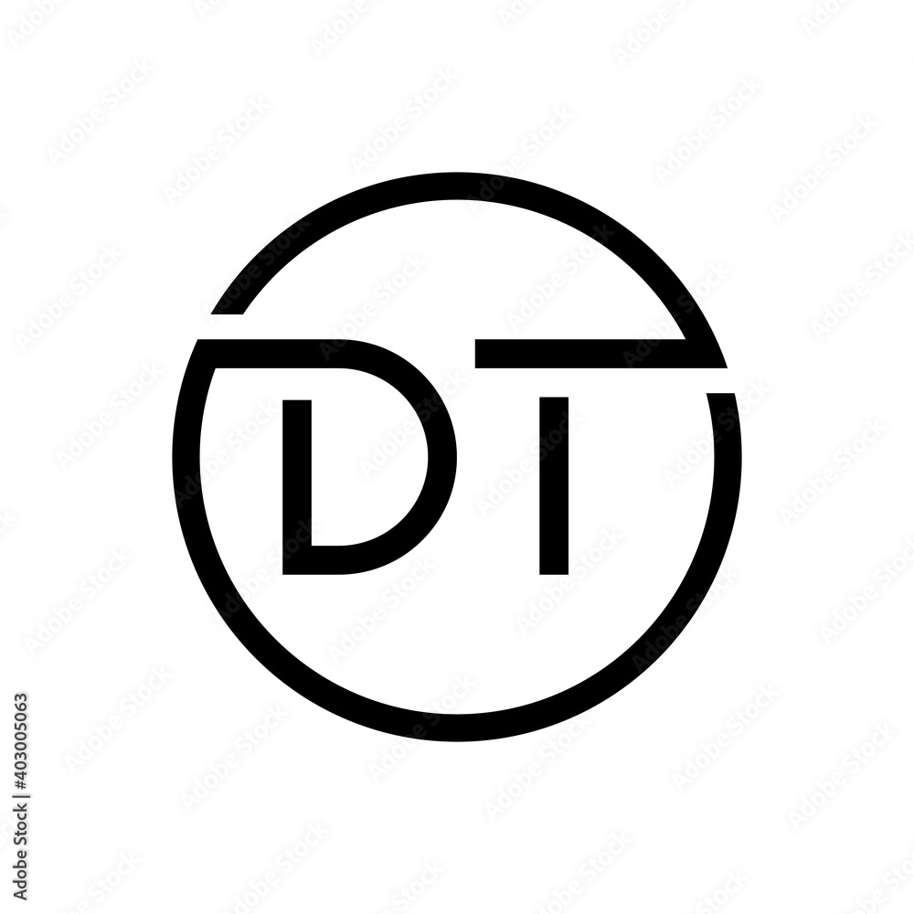 Initial DT Letter Logo Creative Typography Vector Template. Creative ...