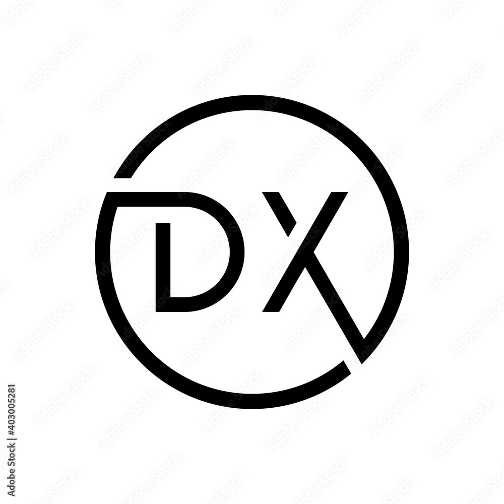 Initial DX Letter Logo Creative Typography Vector Template. Creative ...