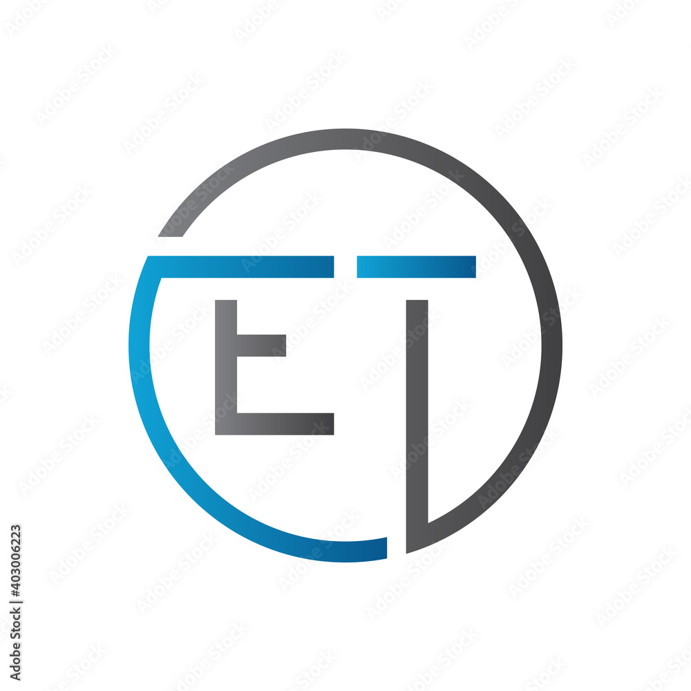 Initial ET Letter Logo Creative Typography Vector Template. Creative ...