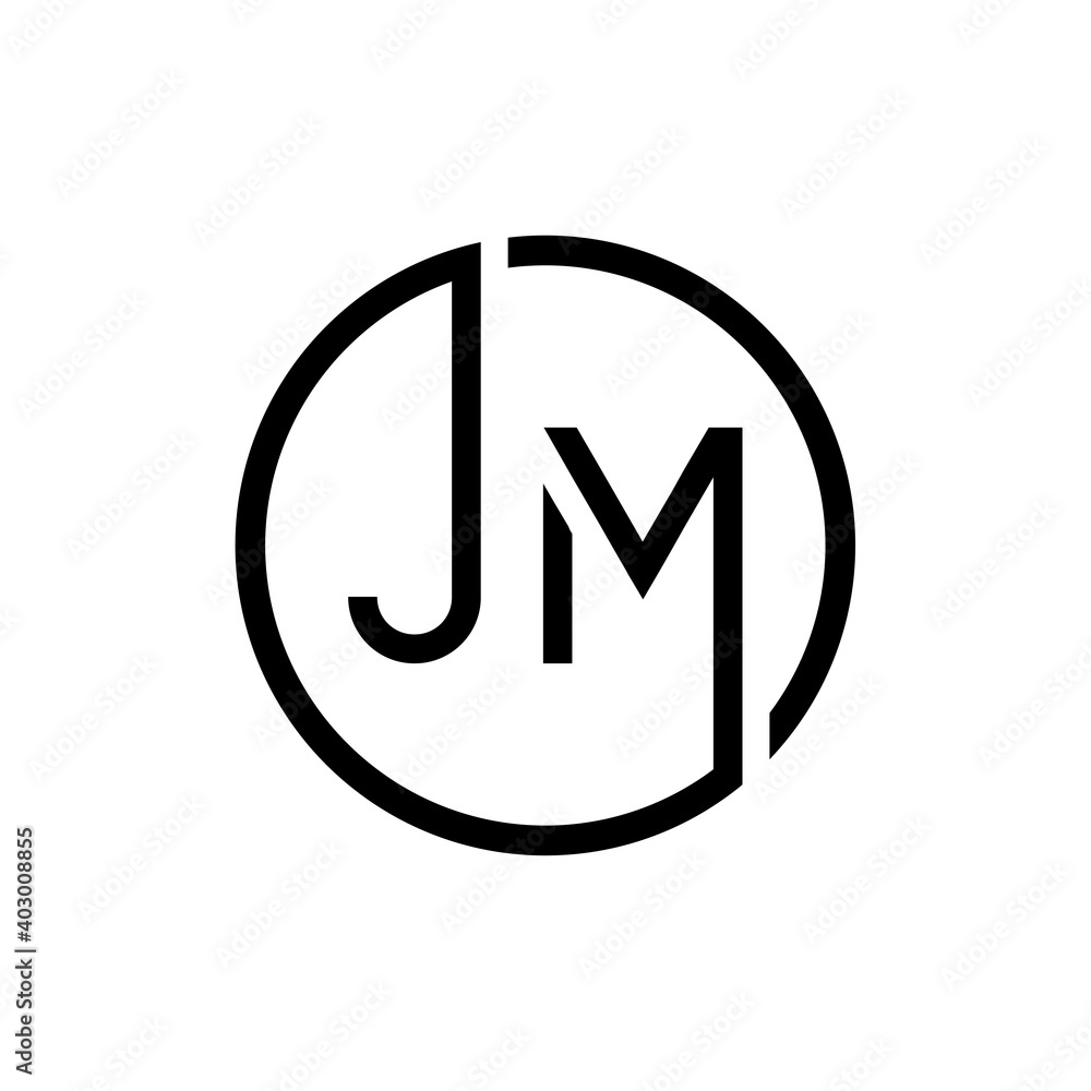 Creative letter JM Logo Design Vector Template. Initial Circle Letter ...