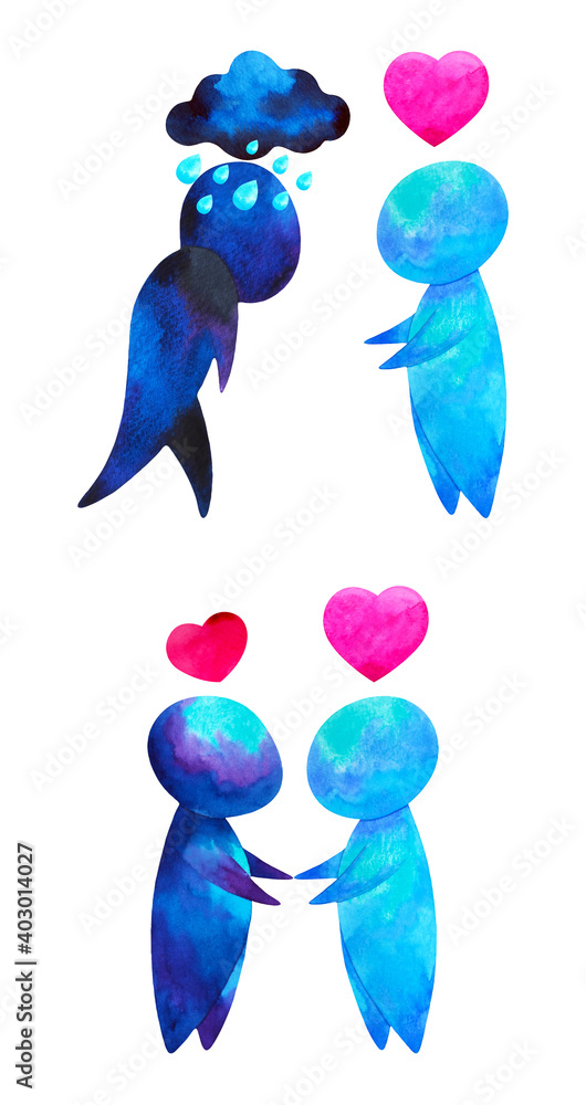 two human compassion empathy love heart understanding abstract art ...