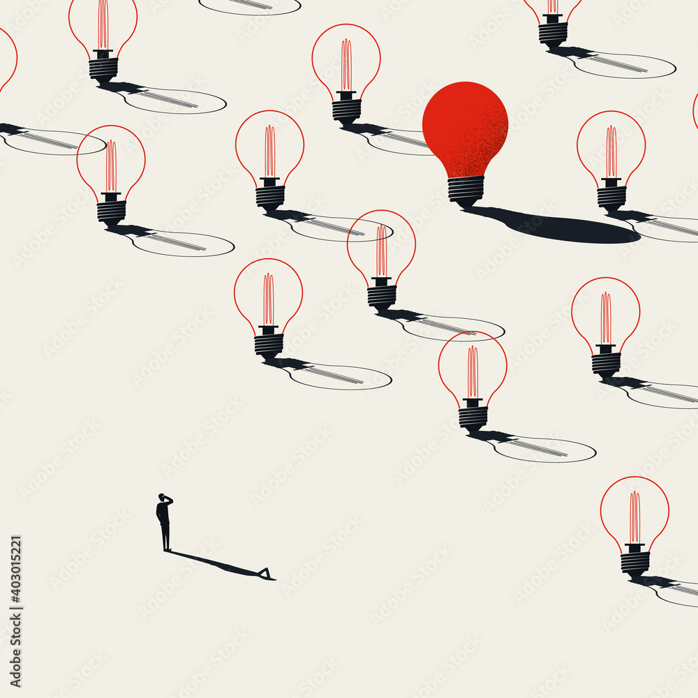 Business creativity, finding new ideas and innovation in technology ...