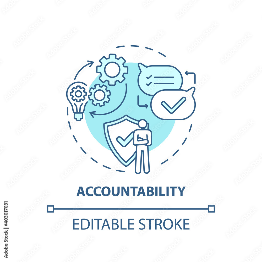 Accountability concept icon. Journalistic ethics standards idea thin ...