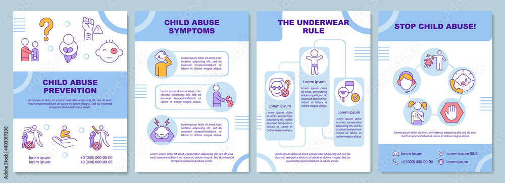 Child abuse prevention brochure template. Protect minors. Flyer ...