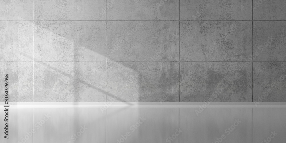 Abstract empty, modern concrete room with indirect lighting from top ...
