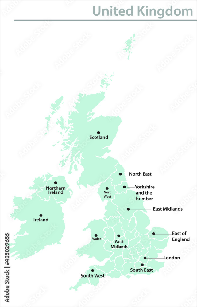 United Kingdom map illustration vector detailed United Kingdom map with ...