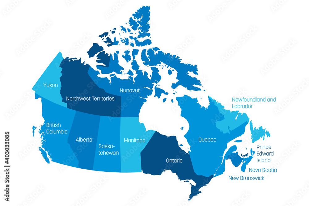 Canada - map of provinces and territories Stock Vector | Adobe Stock