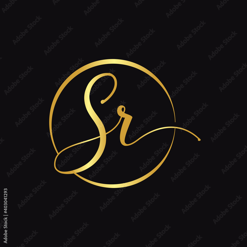 Initial SR letter Logo Design vector Template. Abstract Script Letter ...
