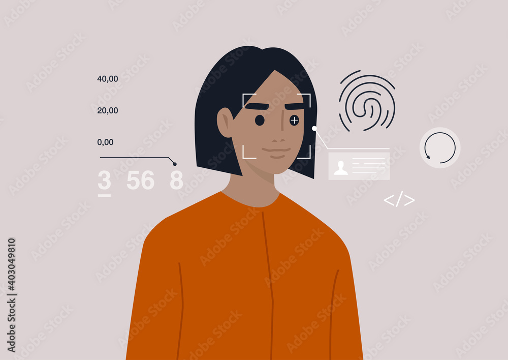 Face, eye, and fingerprint scanning technologies, cybersecurity ...