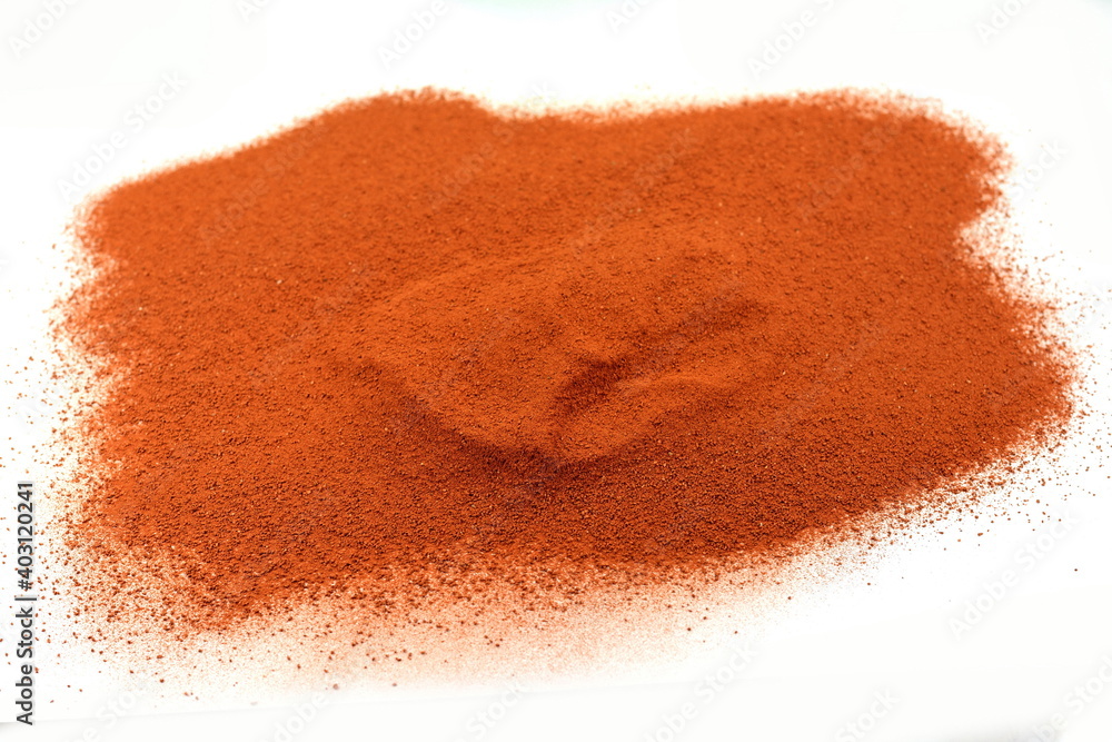 Pile of Red dirt (soil) on white. Heap of Red dry clay isolated on ...