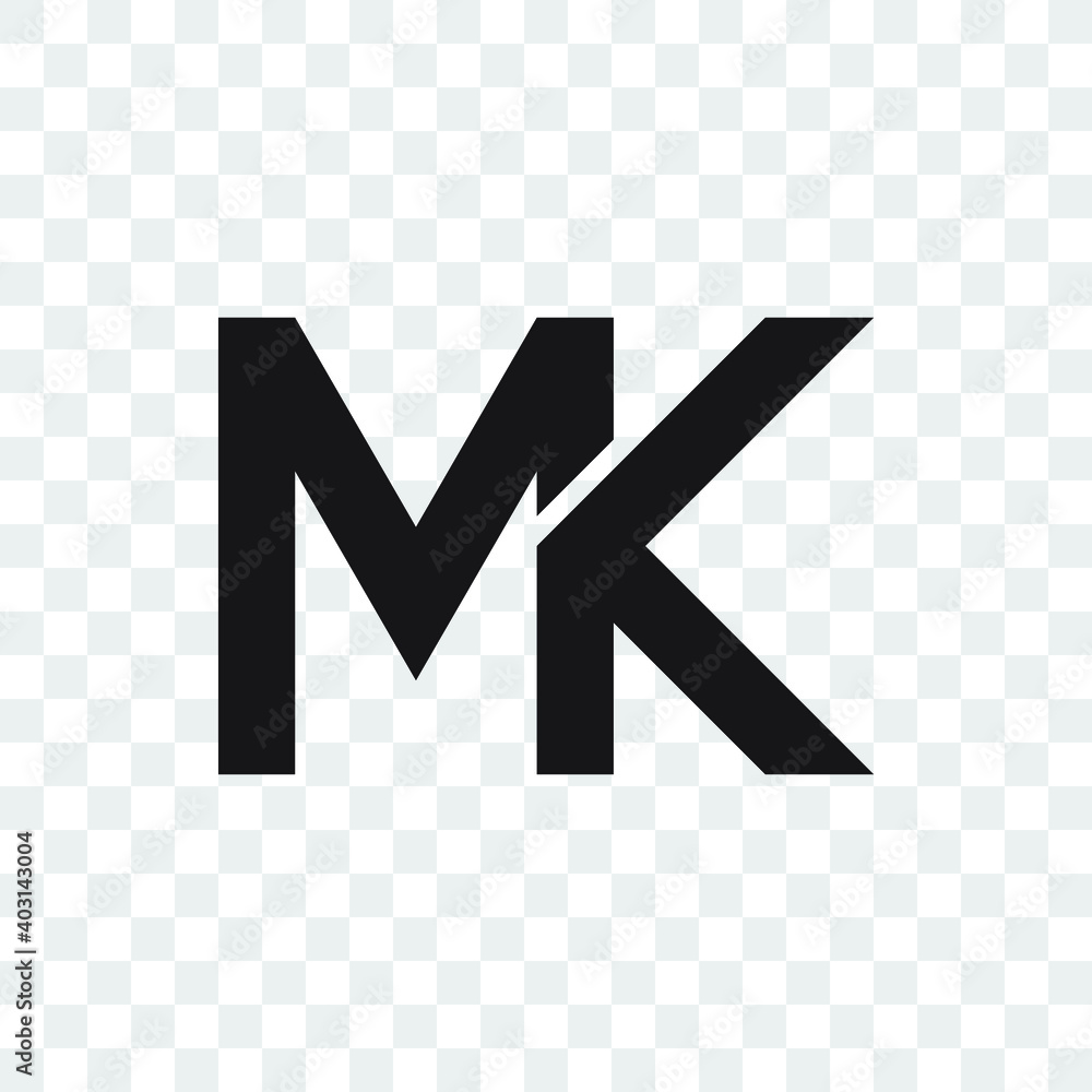 MK letter logo on transparent background Stock Vector | Adobe Stock