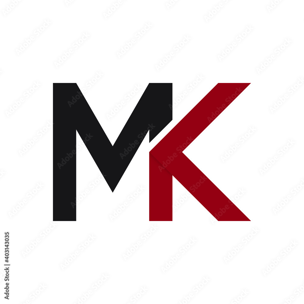 MK letter logo design on white background Stock Vector | Adobe Stock