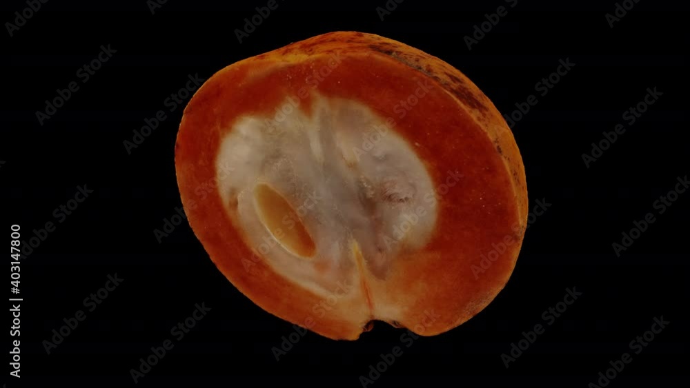 Realistic render of a rotating Santol (Cotton Fruit) cut in half on ...