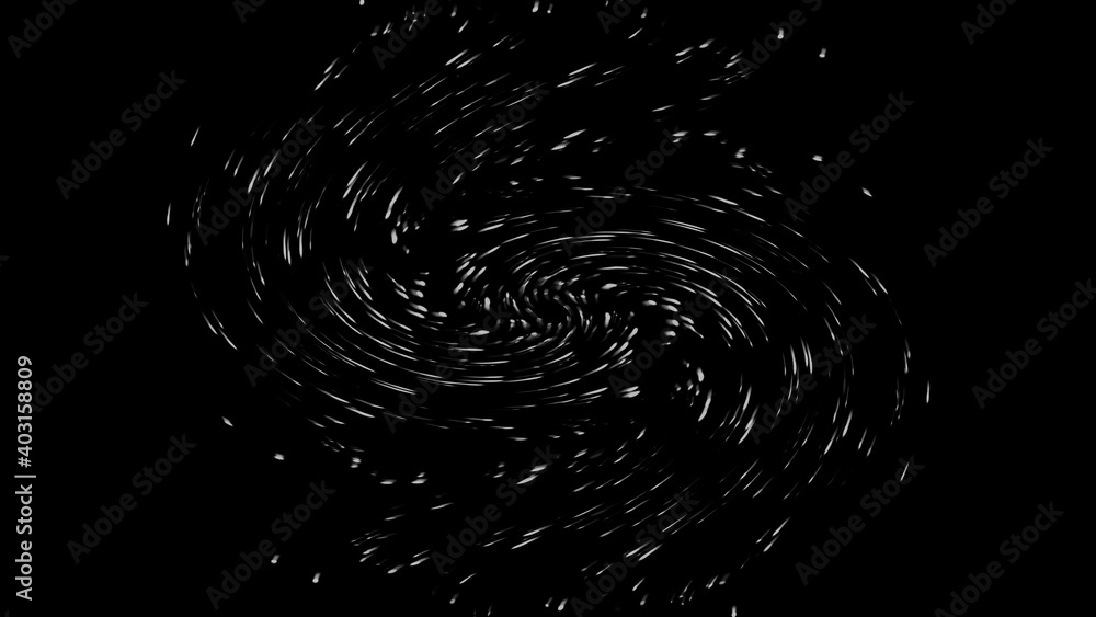 Colorful swirl particles effect dust debris isolated on black ...