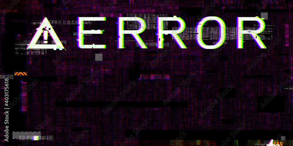 Glitch effect of 3d illustration exclamation mark Failed Systems ...