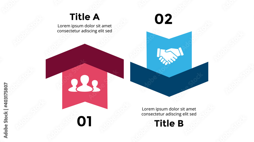 Arrows Vector Infographic. Presentation slide template. 2 steps chart ...