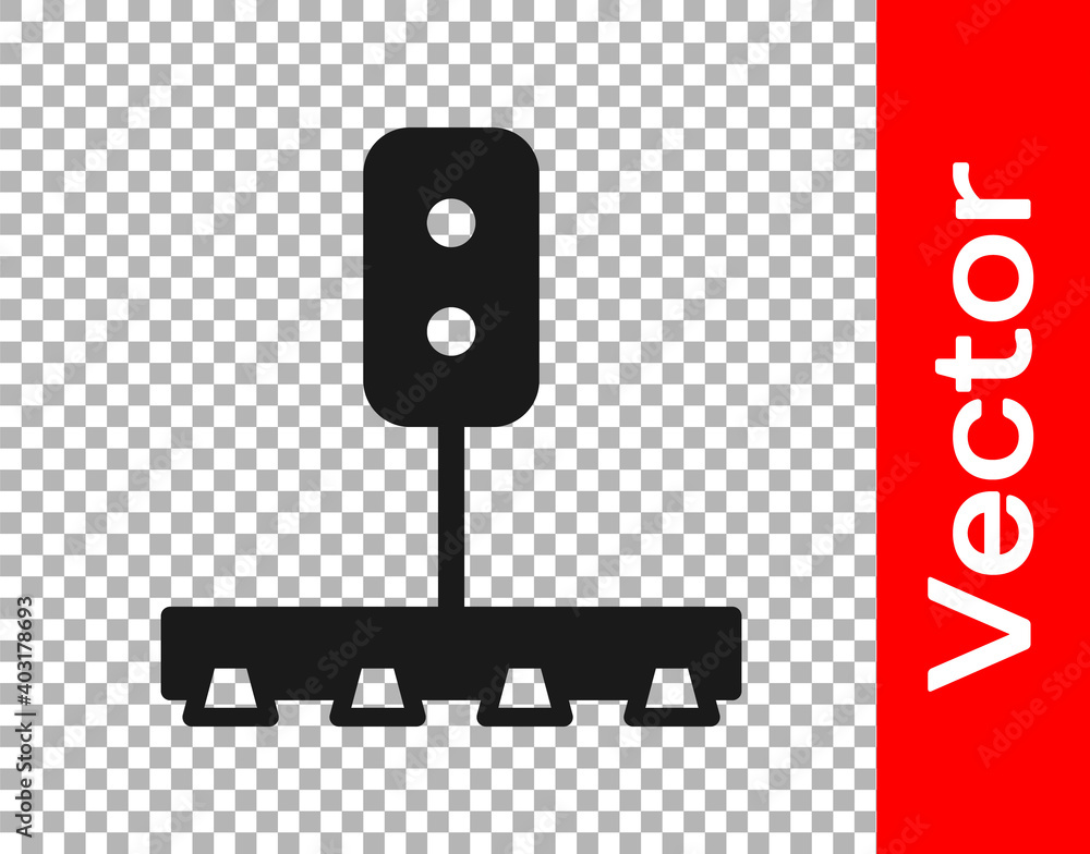 Black Train traffic light icon isolated on transparent background ...