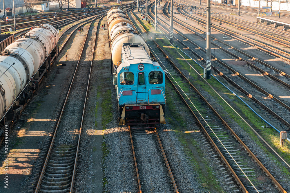Kyiv (Kiev), Ukraine - January 2, 2020: Old and rusty freight cargo ...