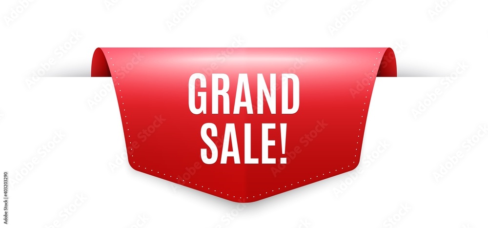 Grand sale symbol. Ribbon label tag. Special offer price sign ...