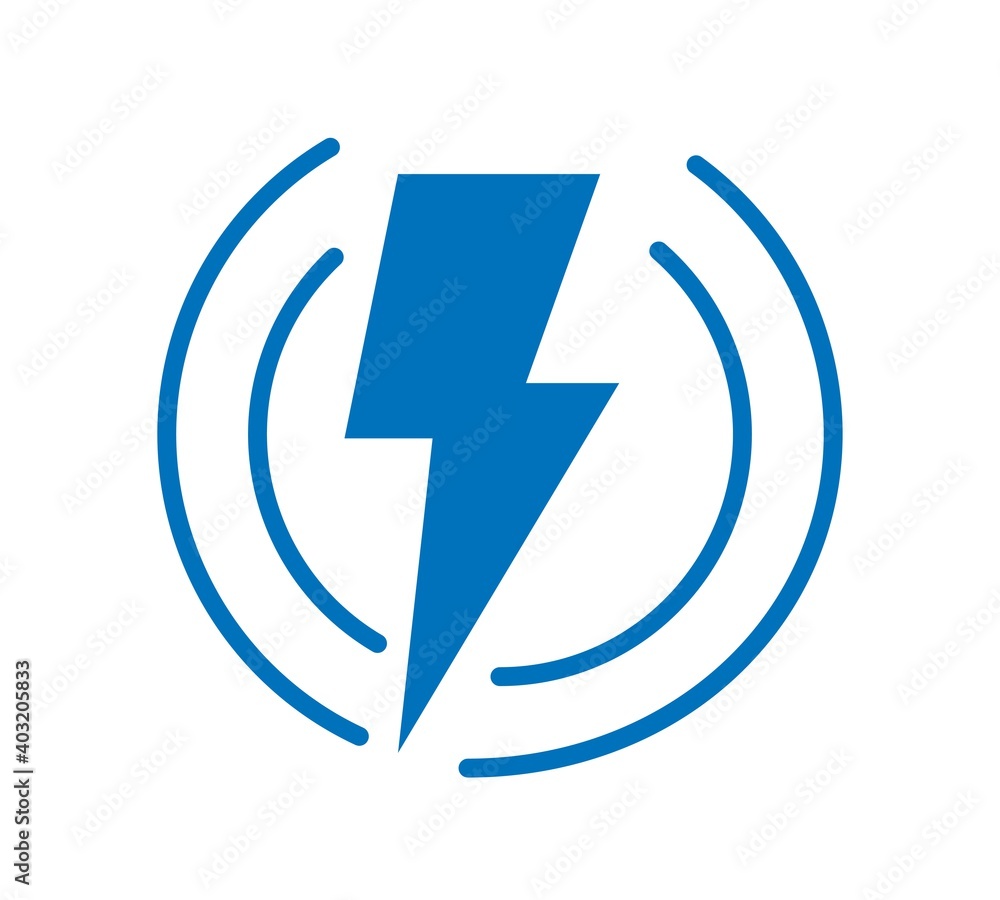 electricity power symbol or icon vector design template, high voltage ...