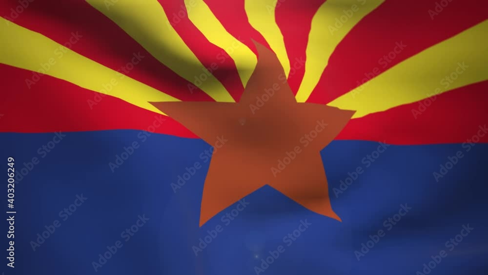 Arizona US dense flag fabric wavers, perfect loop for background 4K ...