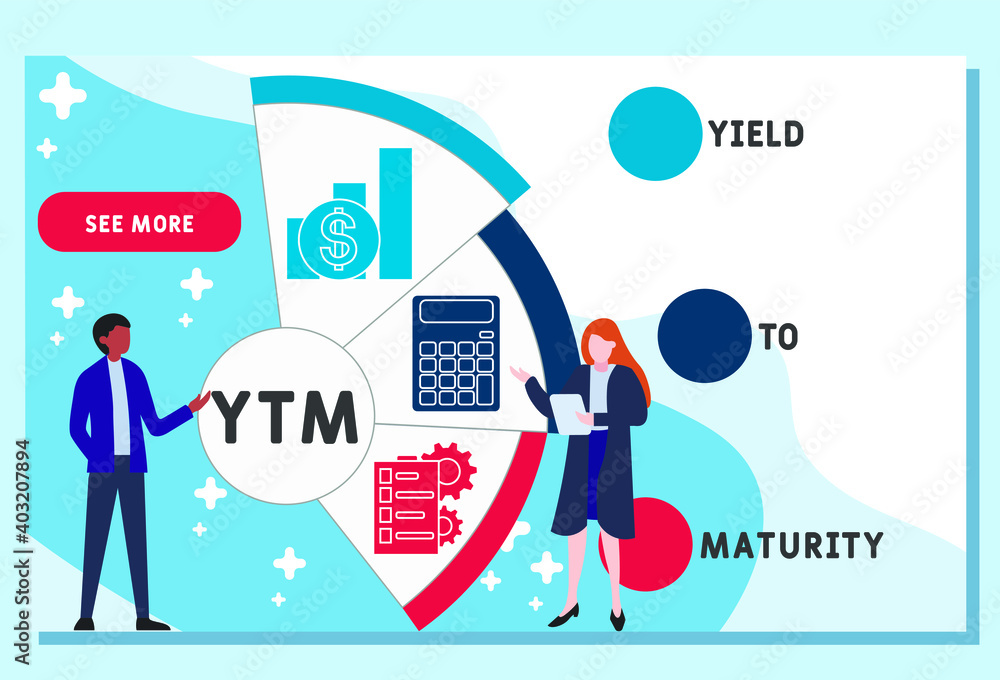YTM - Yield To Maturity acronym. business concept background. vector ...