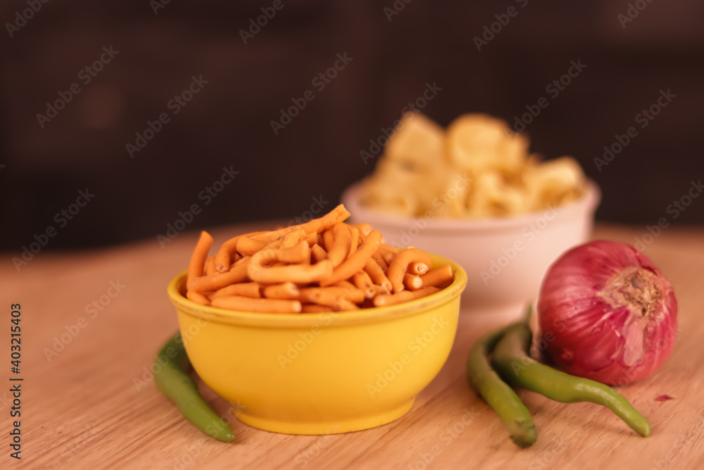 Gujarati Traditional Spicy Snack Ghatiya Also Know as Ganthiya, Papdi ...