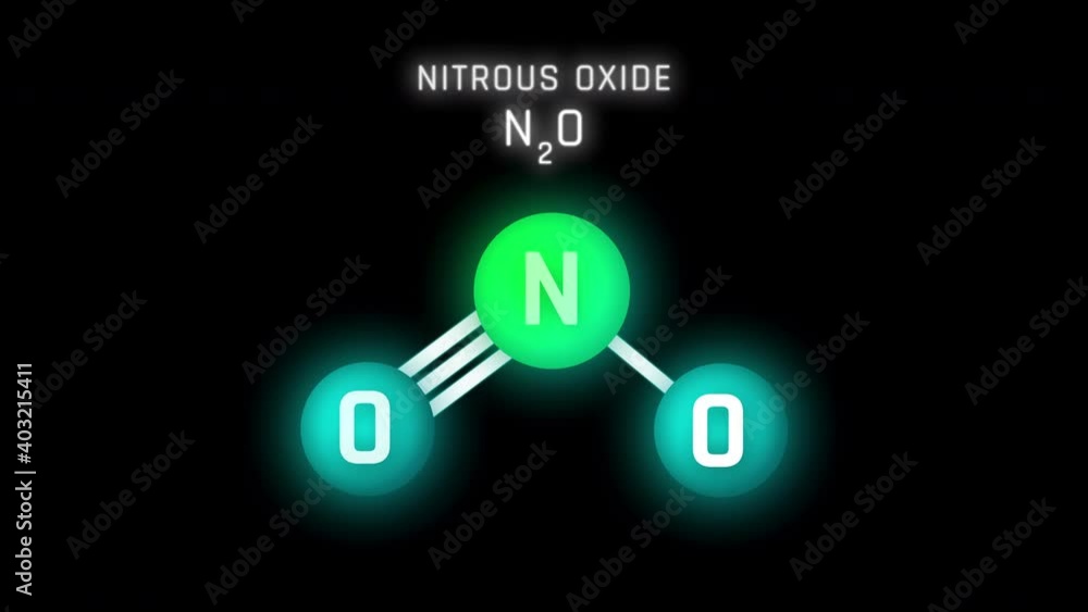 Nitrous Oxide Molecular Structure Symbol Neon Glow and Futuristic ...