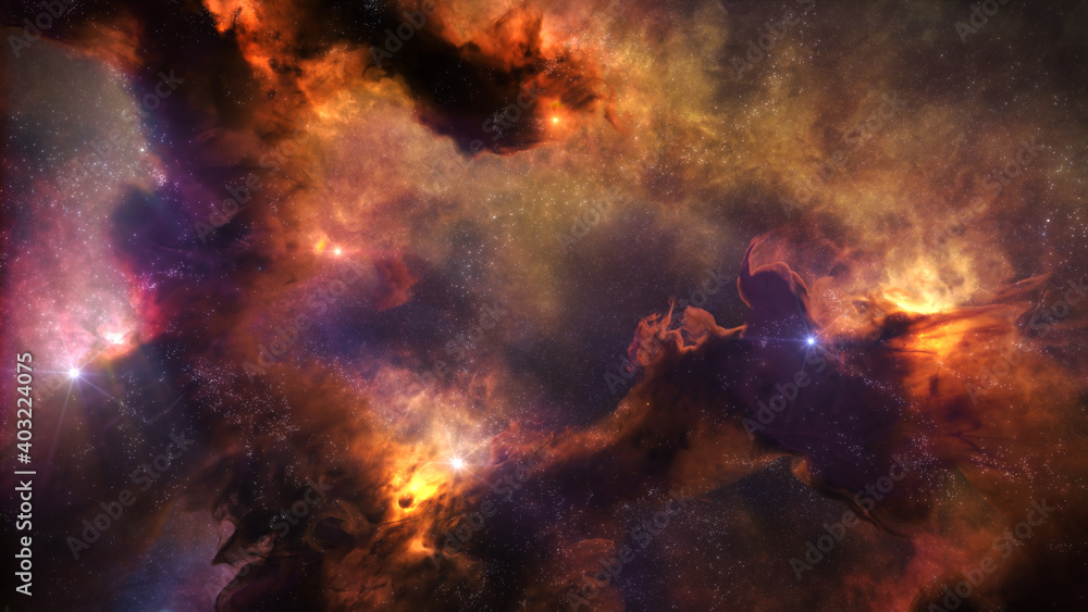 Galaxy Background, with Stars and colorful Nebula Clouds. Outer Space ...