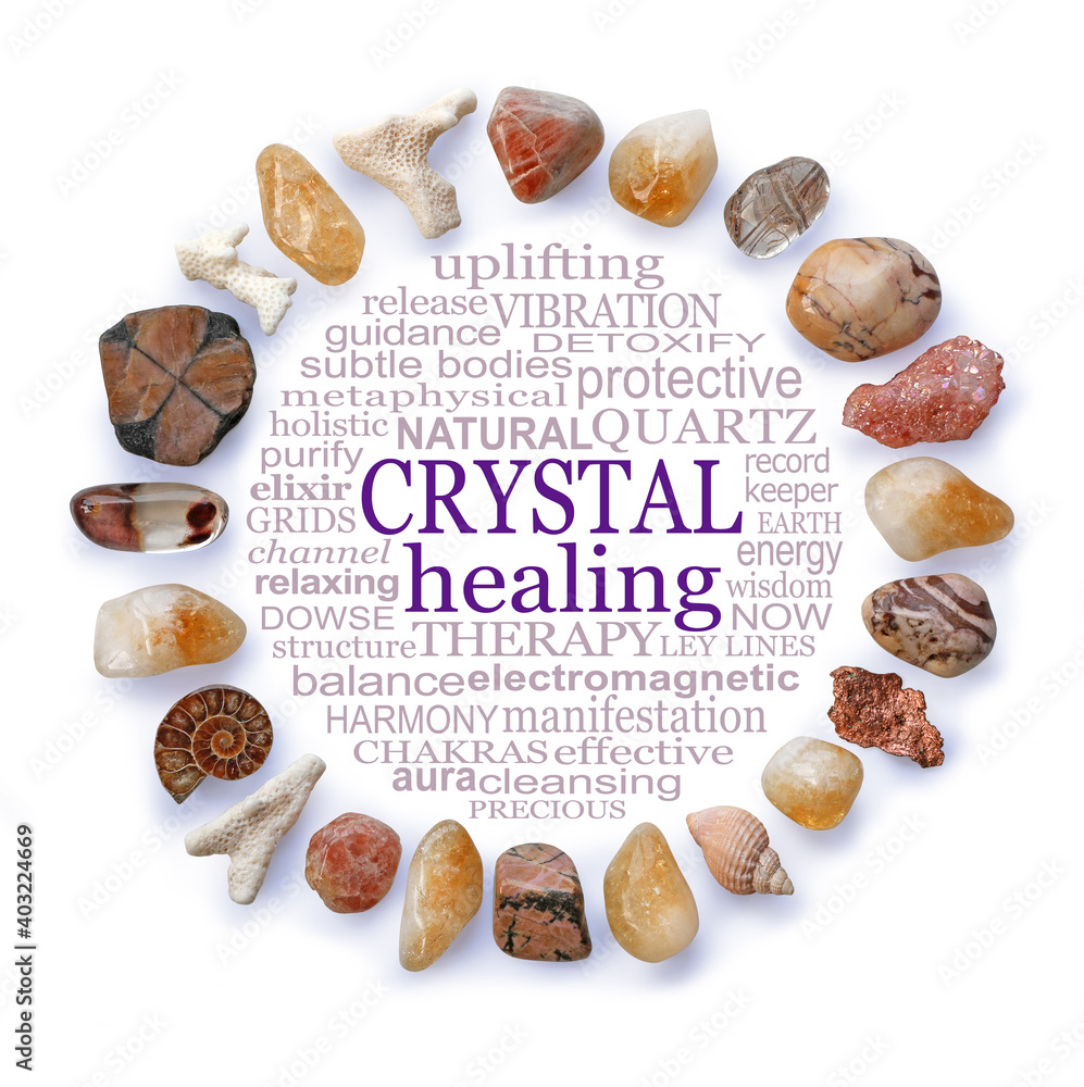 Beautiful Earth Crystals Circular Crystal Healing word cloud - a circle ...