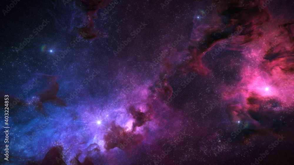 Galaxy Background, with Stars and colorful Nebula Clouds. Outer Space ...
