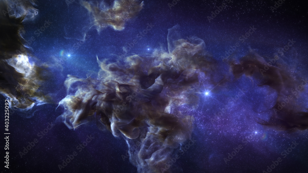 Galaxy Background, with Stars and colorful Nebula Clouds. Outer Space ...