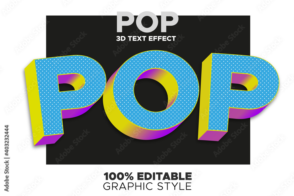POP ART text vector graphic style - full editable or apply to any text ...