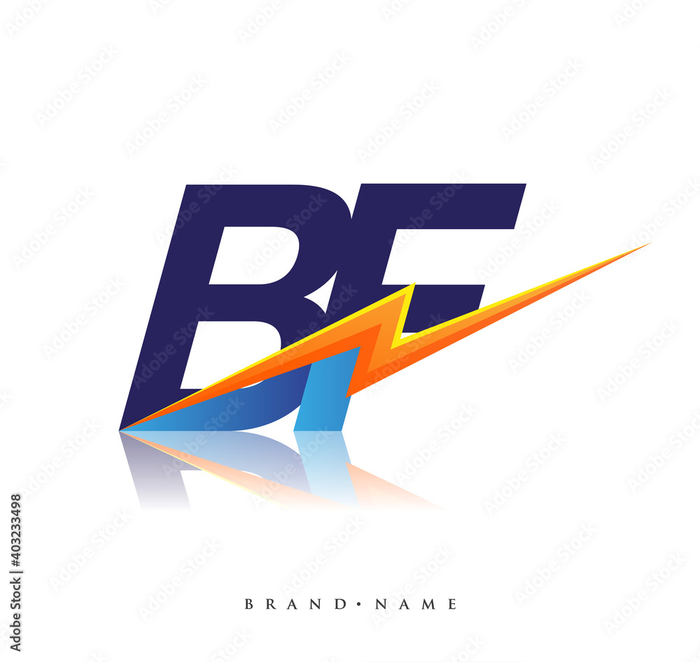 Letter BF logo with Lightning icon, letter combination Power Energy ...