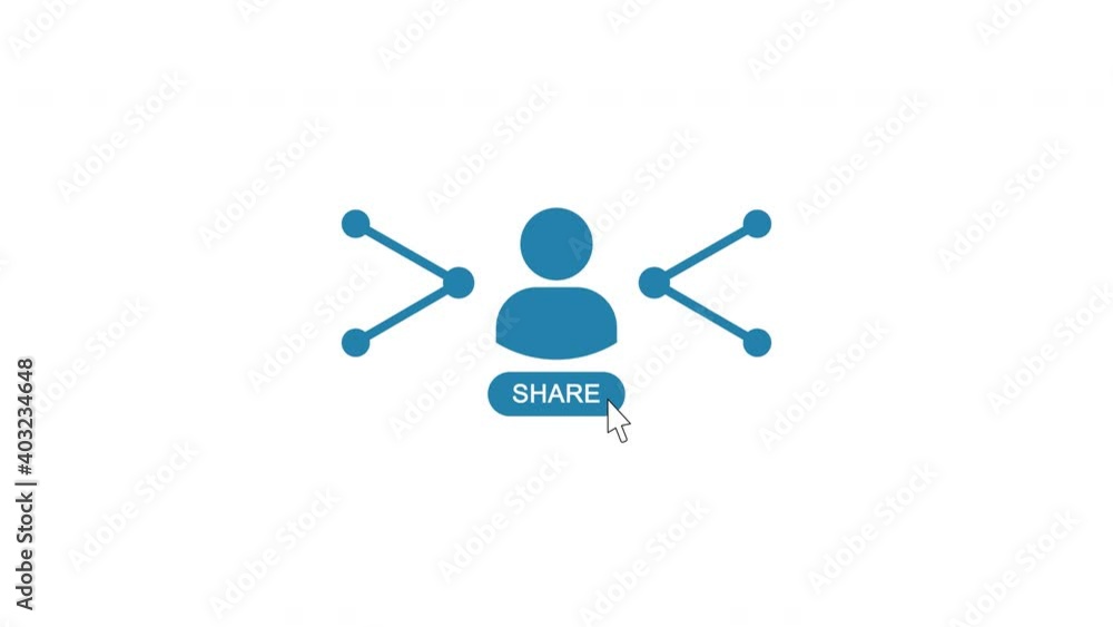 Animation Footage of sharing activities on social media, blue share ...