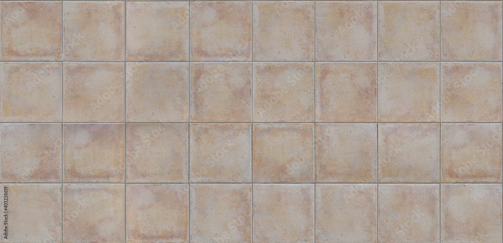 Photo & Art Print Seamless rough beige tiles texture, square tile ...