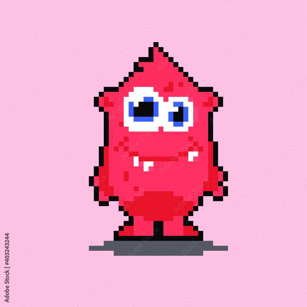 Monster vector illustration in pixel art Stock Vector | Adobe Stock