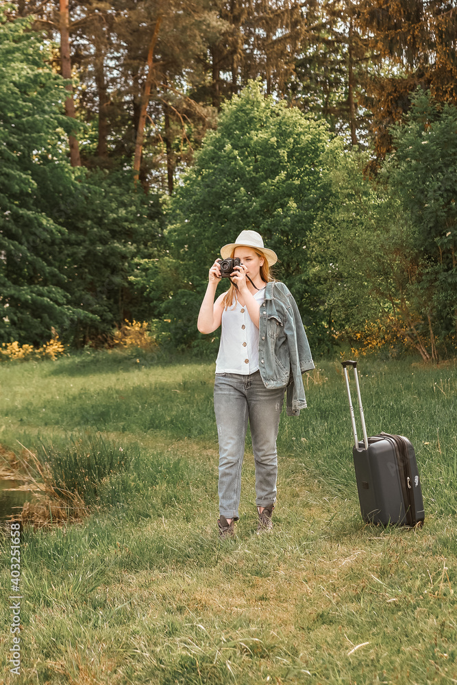 Staycations,Social distance. gen z travels alone suitcase to the covid ...