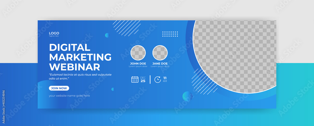 webinar facebook cover banner template social media post Stock Vector ...